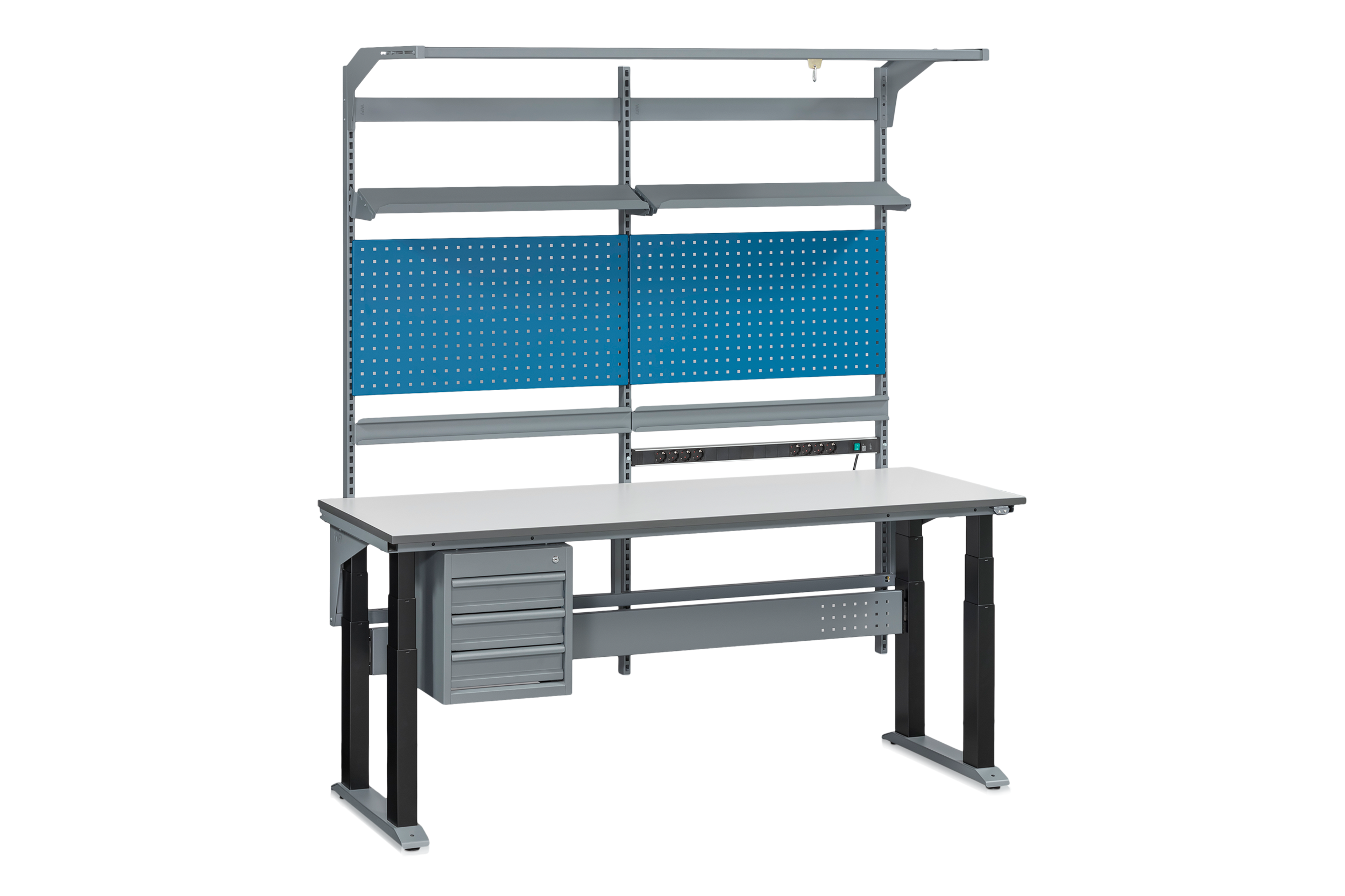 Workbench 4 pillars W280, 2000x800 mm complete B - WFI AB